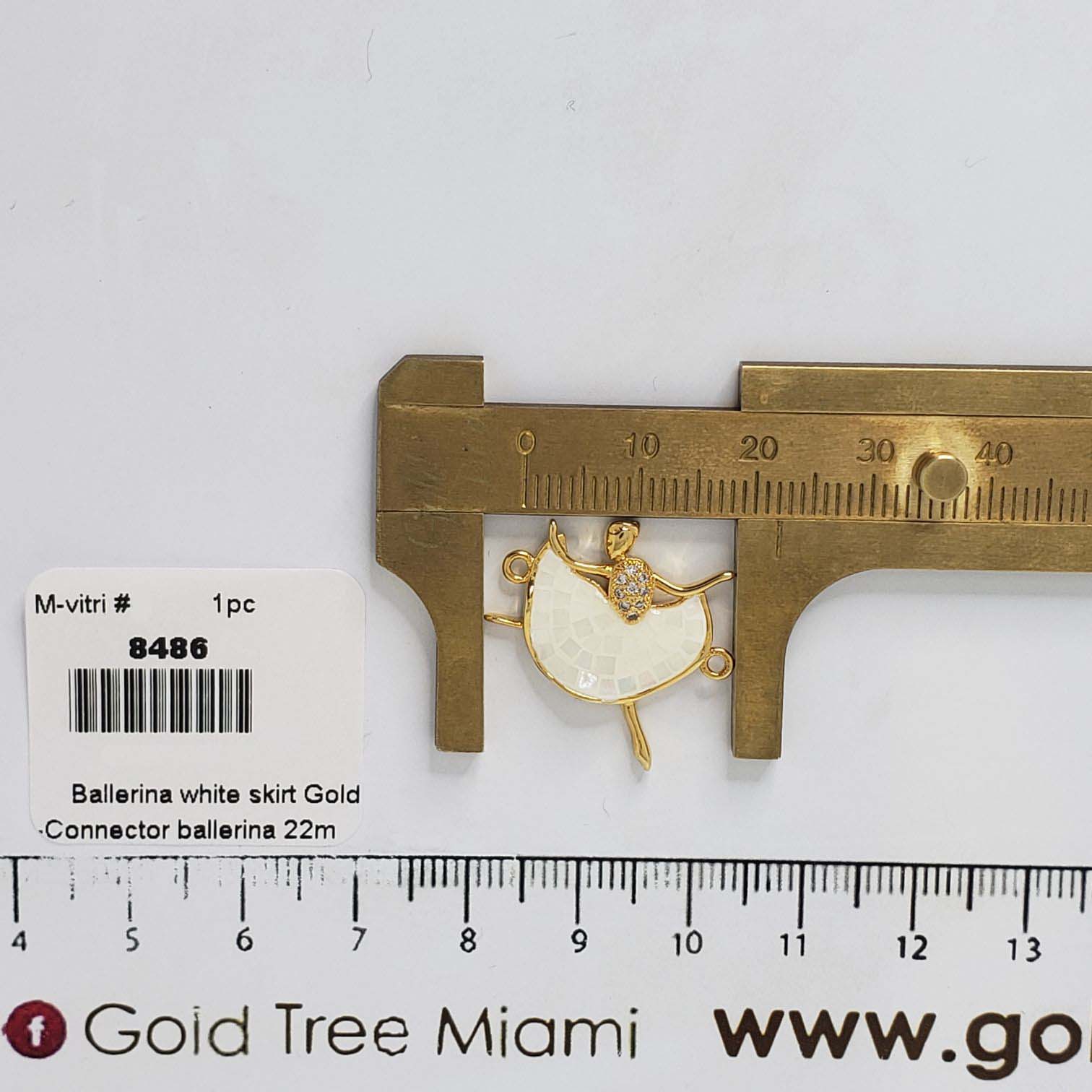 Ballerina with White Skirt in Gold Connector