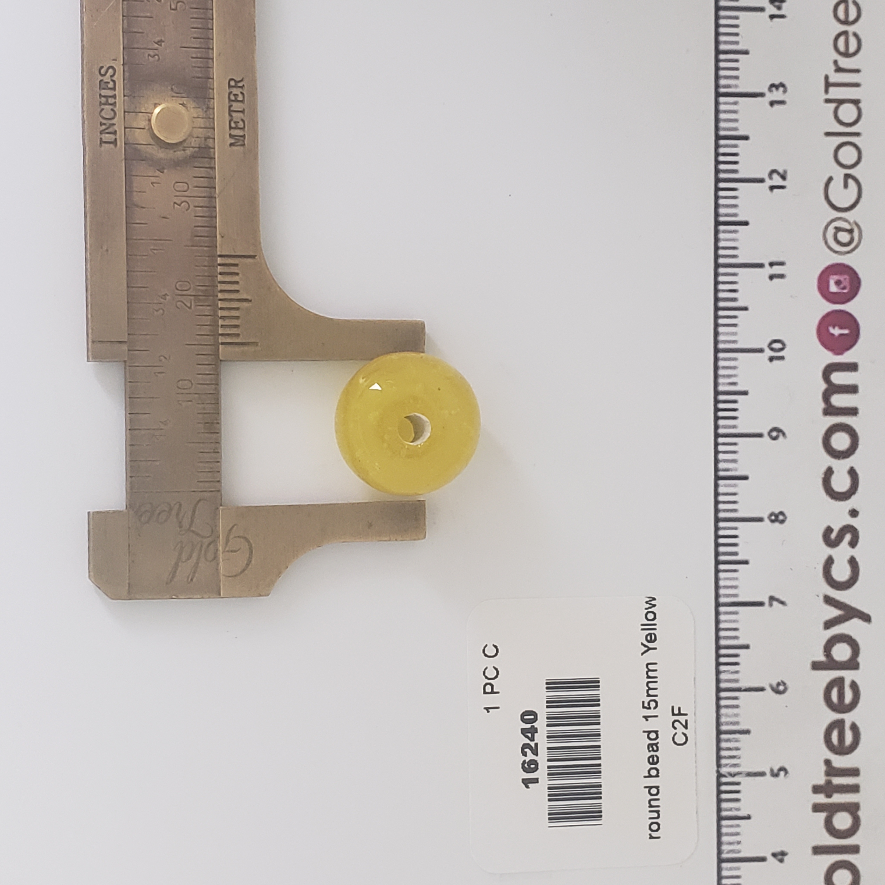 Yellow Evil Round Bead