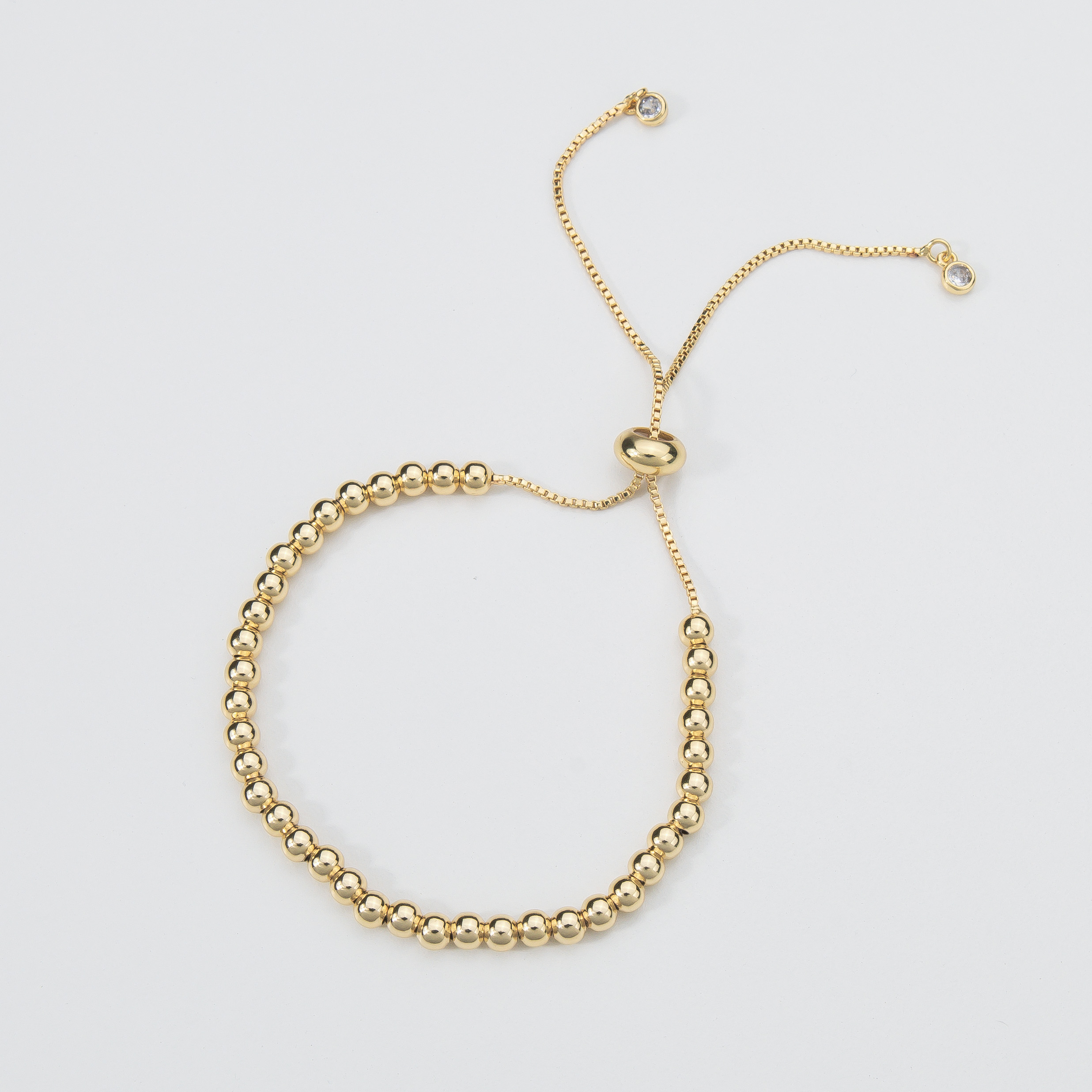 4mm Gold Bead Adjustable Bracelet