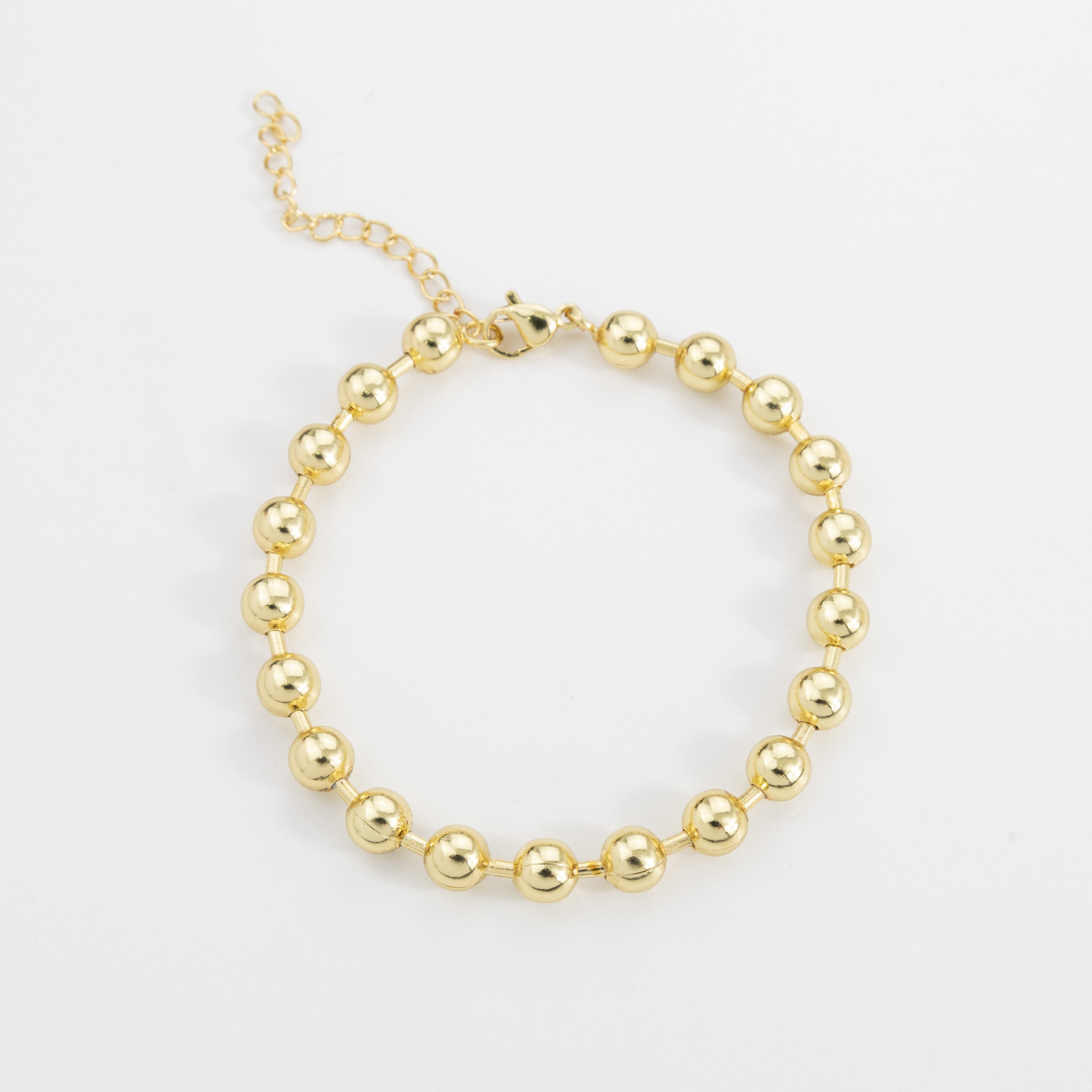 6mm Gold Plated Bead Bracelet