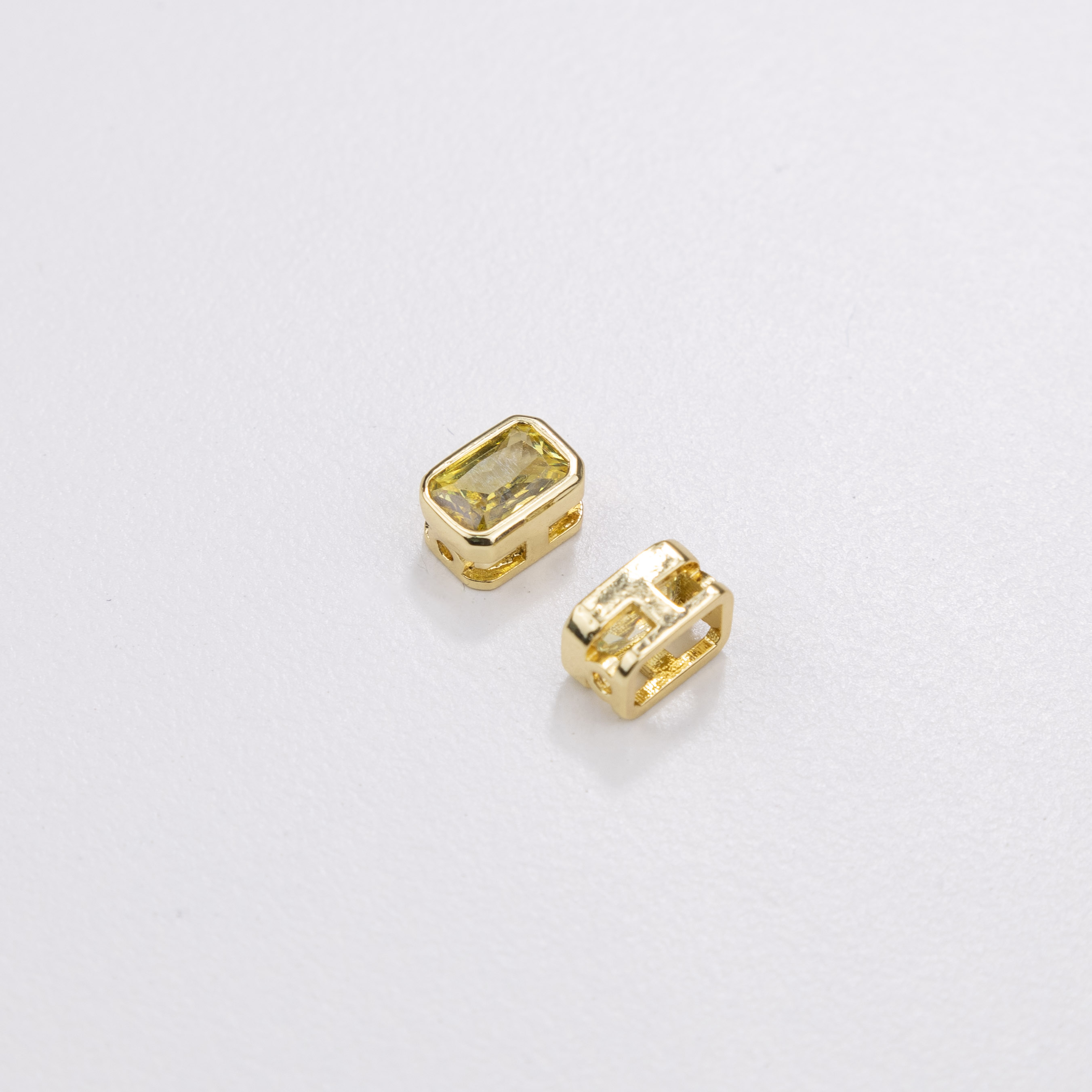 Sunny Elegance Yellow Zircon Rectangular Spacer