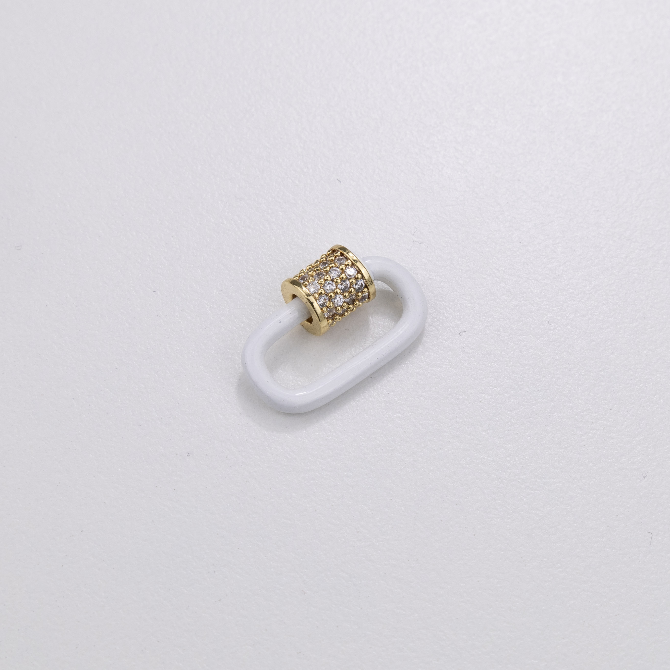 White Oval Clasp Self Closing