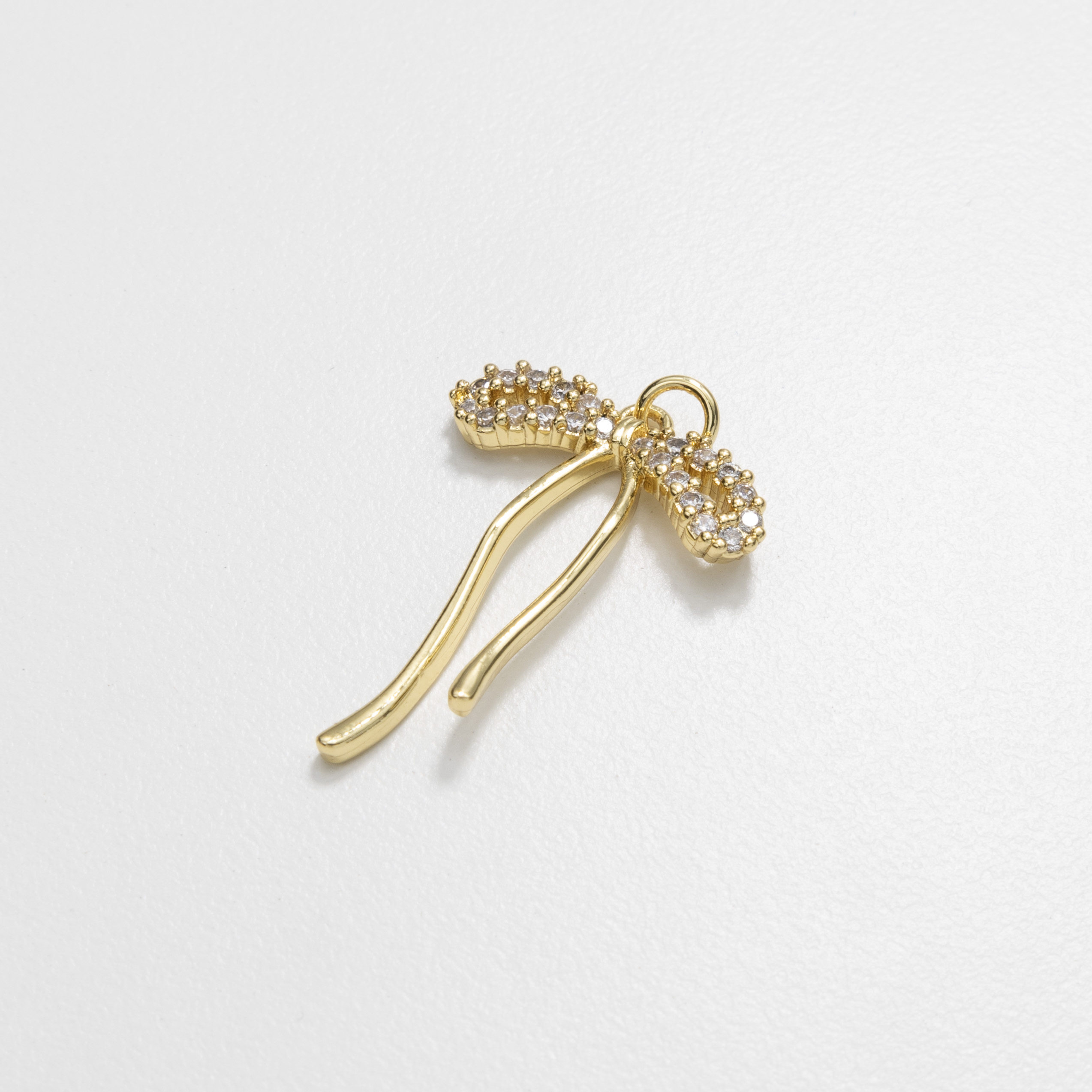 Gold Bow Crystal Charm