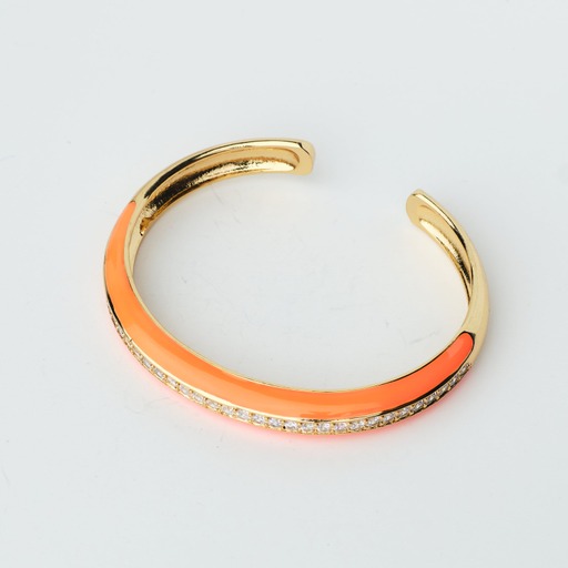 Orange Bangle with Crystals